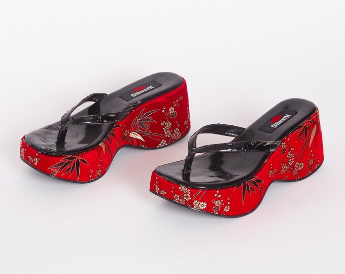 Oriental 90s Platform Flip Flops - Etsy