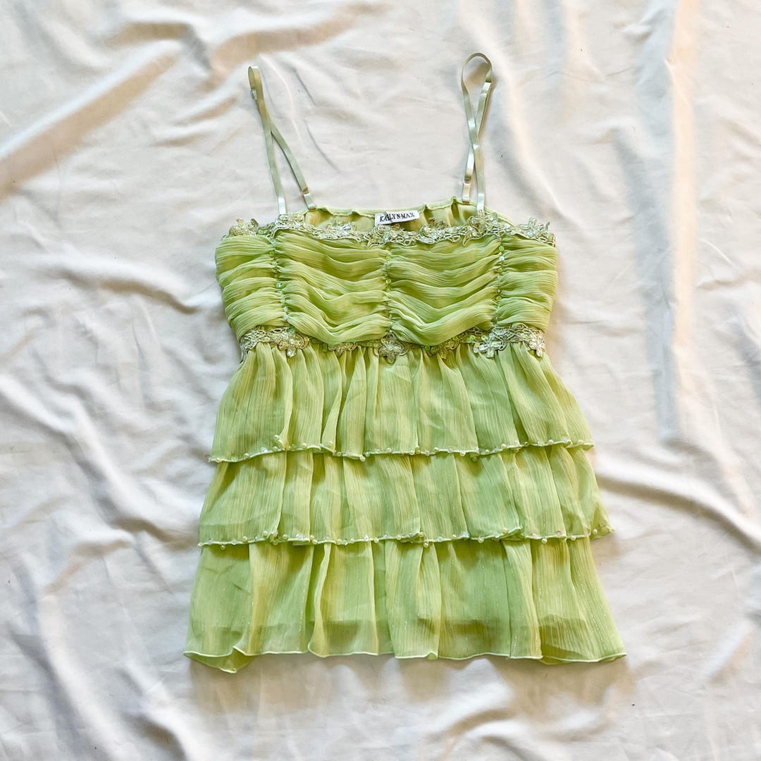Y2K Green Kaelyn-max Tank Top Size Medium - Etsy