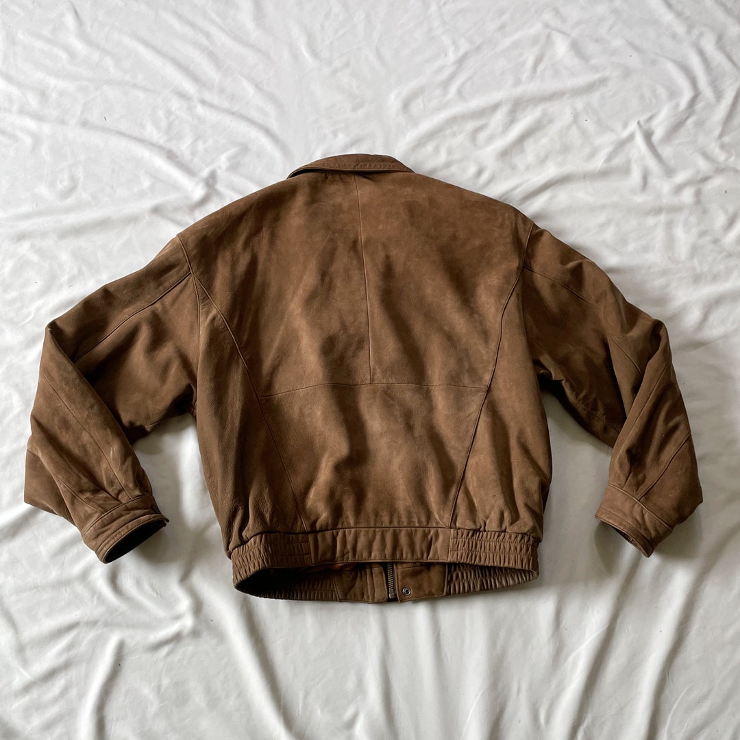 True Breed 90s Tan Leather Jacket Size Medium - Etsy