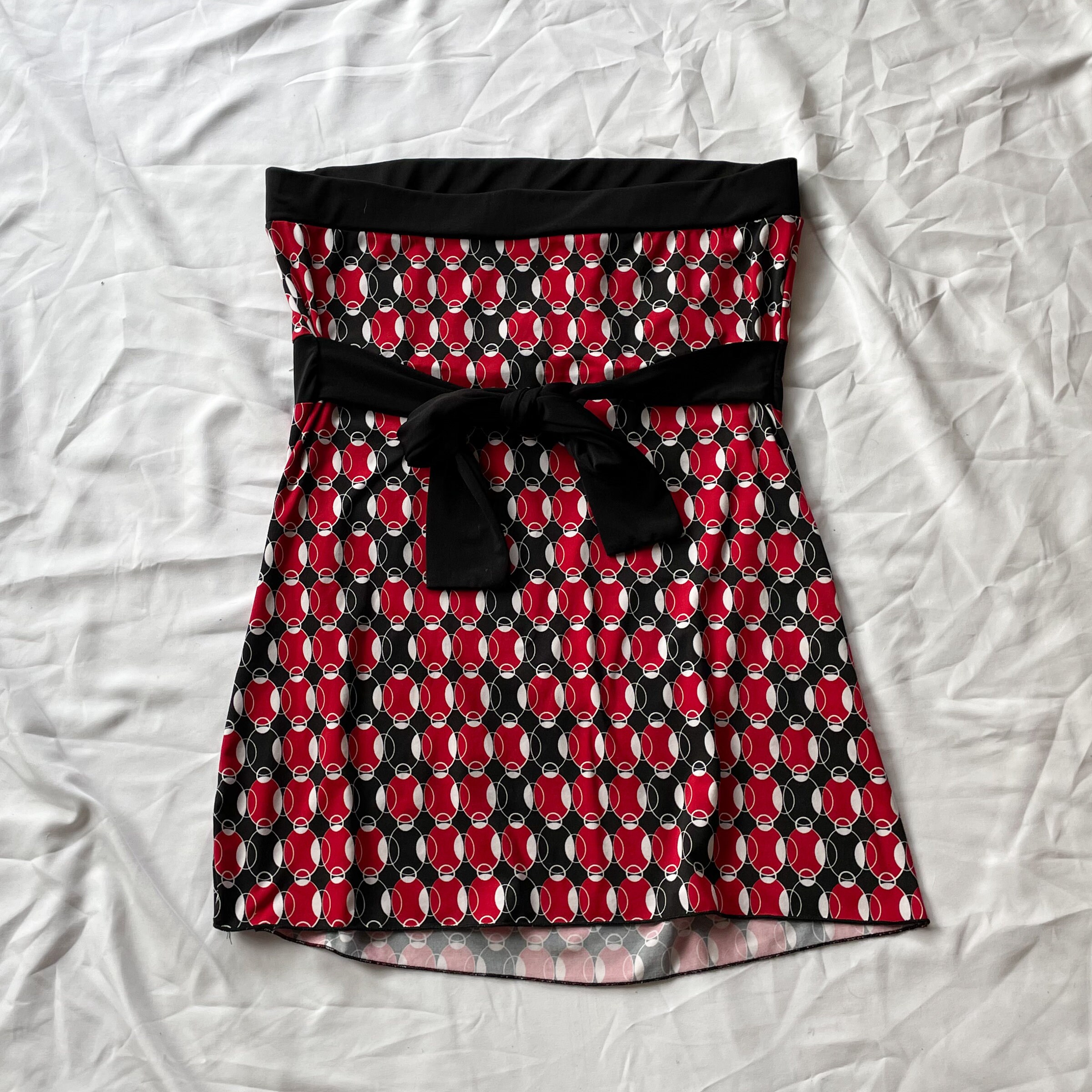 Black and Red Y2K Tube Top - Etsy