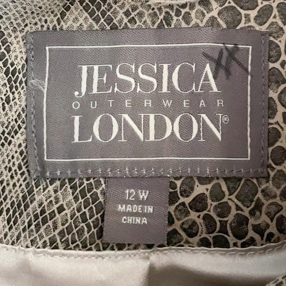 90s Silver Leather Snakeskin Jacket - Gem