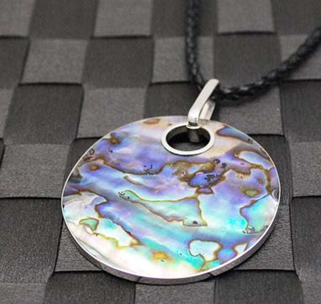 Abalone/paua/mop/seashell/925 Sterling Silver Pendant/silver Pendant ...