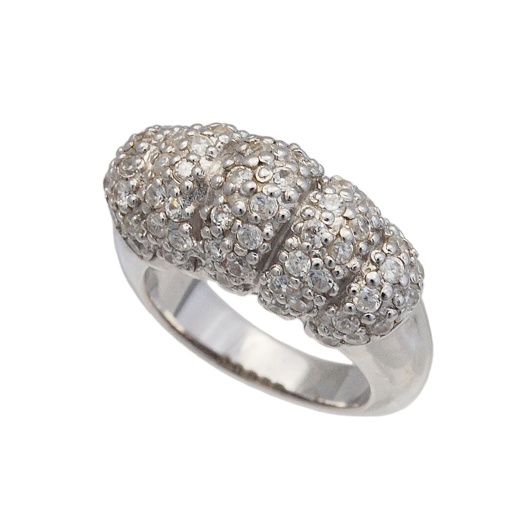 Silver Pave Ring/925 Sterling Silver Ring/white Cubic Zirconia/ring for ...