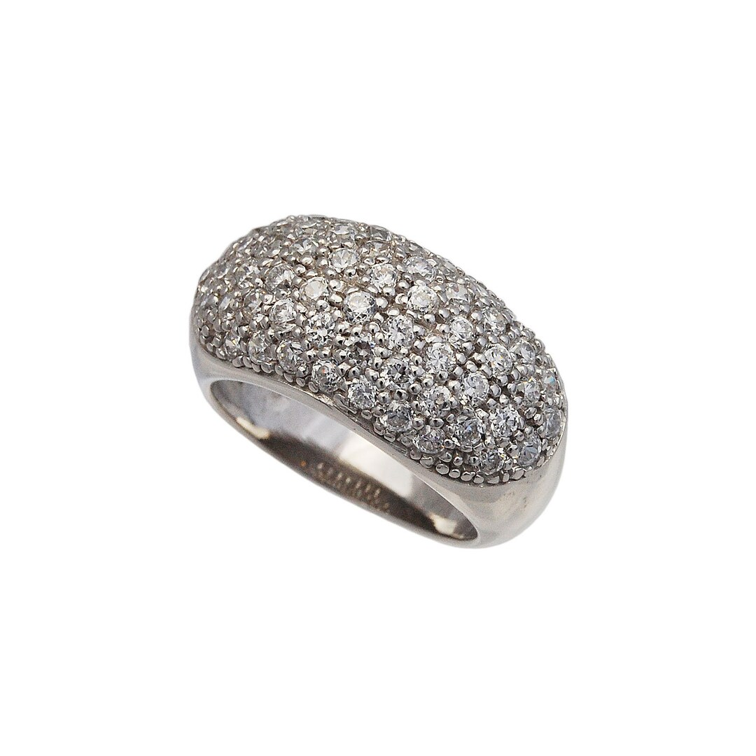 Silver Pave Ring/925 Sterling Silver Ring/white Cubic Zirconia/ring for ...
