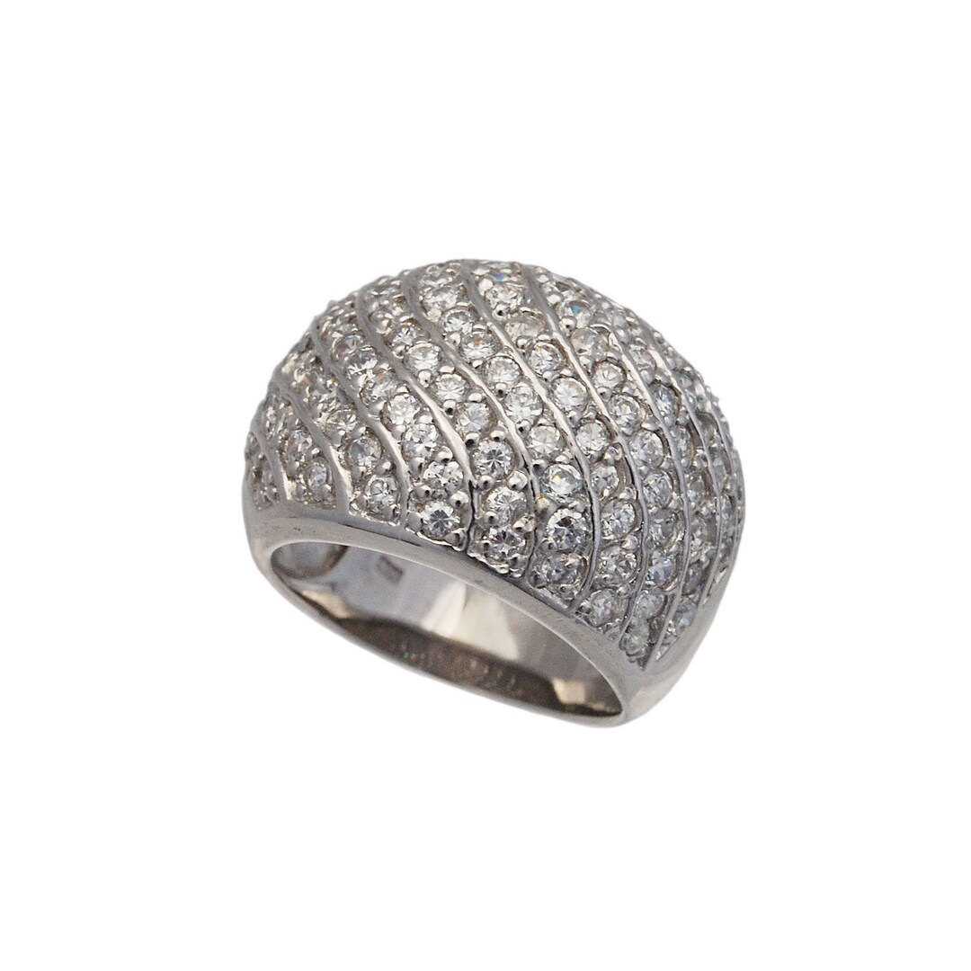 Silver Pave Ring/925 Sterling Silver Ring/white Cubic Zirconia/ring for ...
