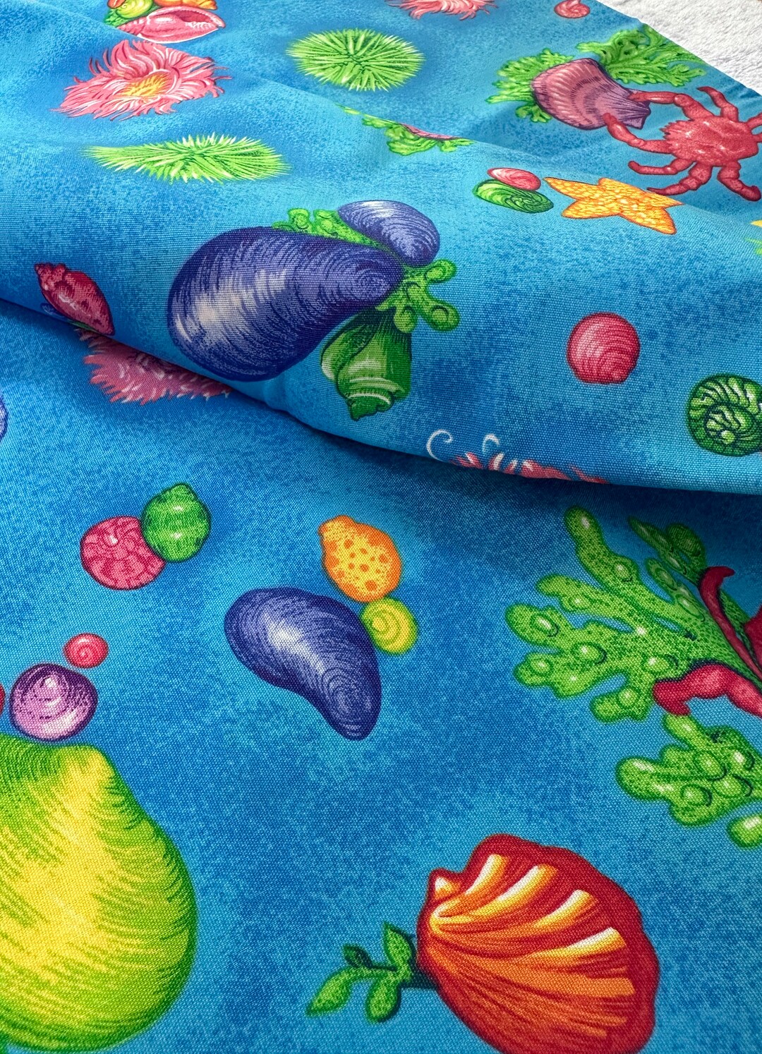 Cranston Collection Sea Shells Fish Ocean Vintage Fabric2 - Etsy