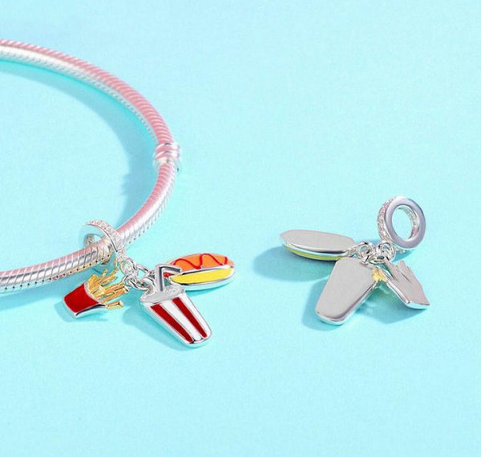 Sterling Silver Delicacy Temptation Burgers Dangle Beads - Etsy