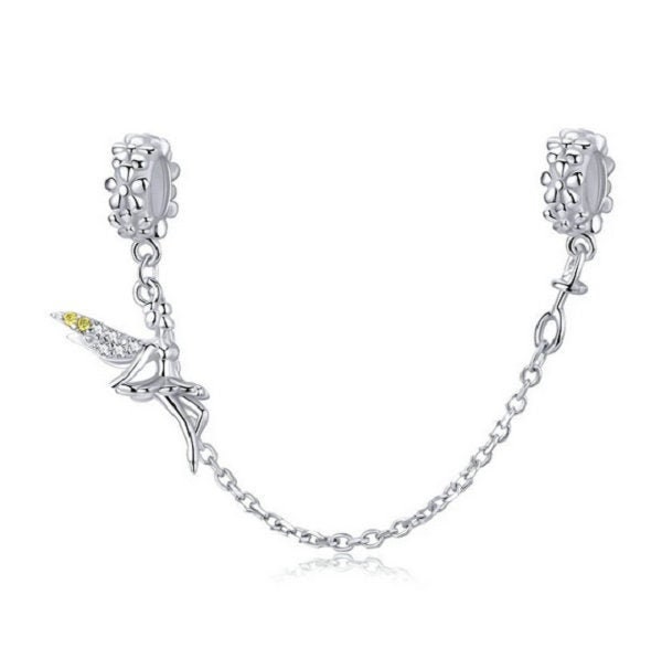 Elf Fairy Safety Chain Long Metal bracelets beads charms CZ | Etsy