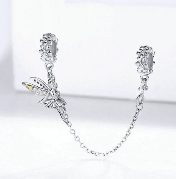 Elf Fairy Safety Chain Long Metal bracelets beads charms CZ | Etsy