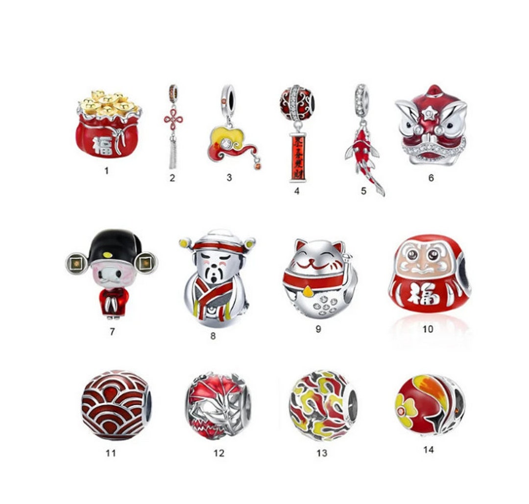 Chinese New Year Charm, Spring Festival Charm, Lucky Carp Charm, Lion ...