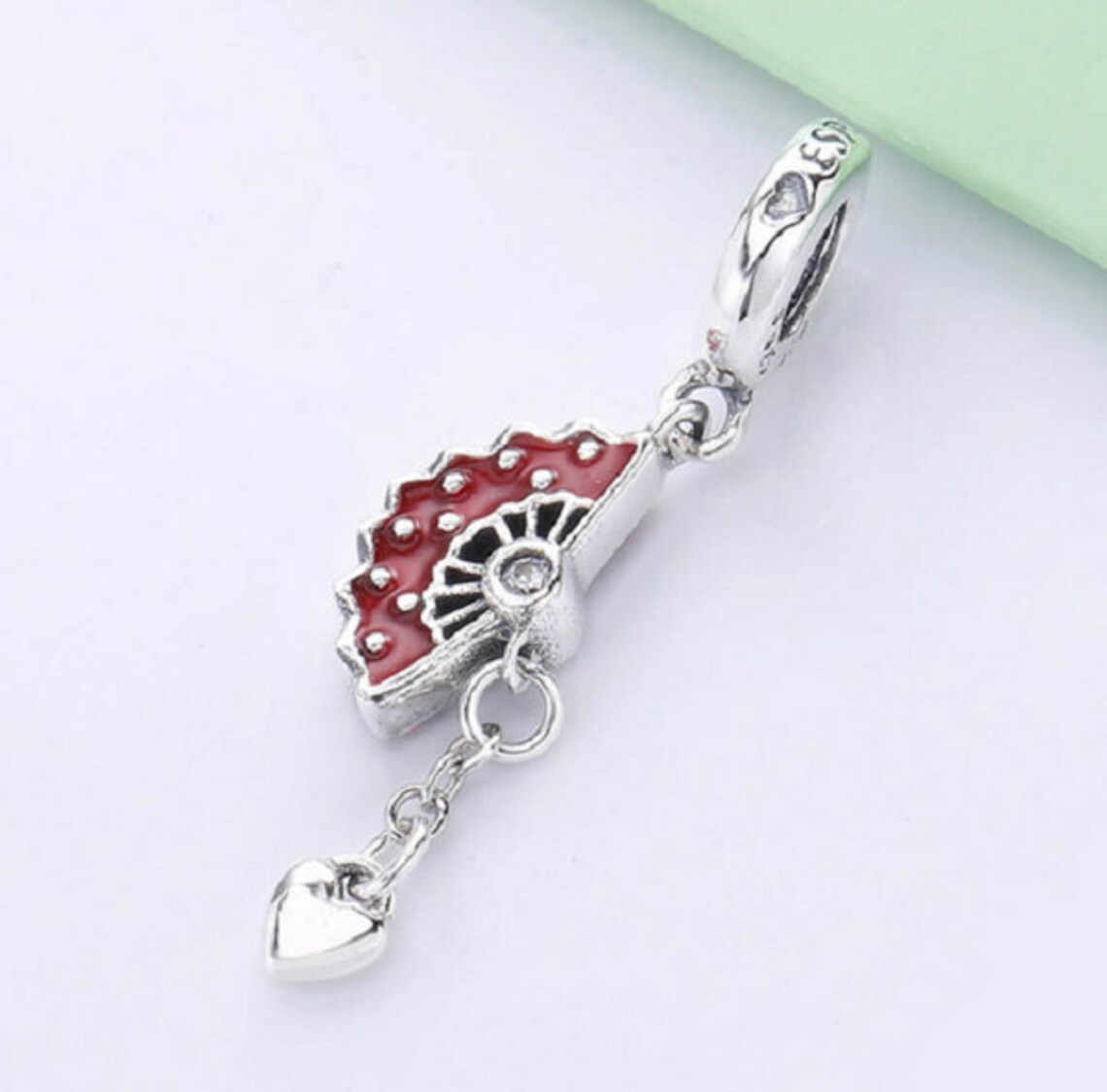 Spain Barcelona Espana Charm Handmade 925 Sterling Silver Red - Etsy
