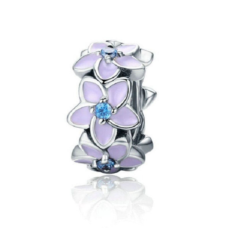 White Daisy Spacer Bead Charm Sterling Silver 925 Fits Pandora - Etsy