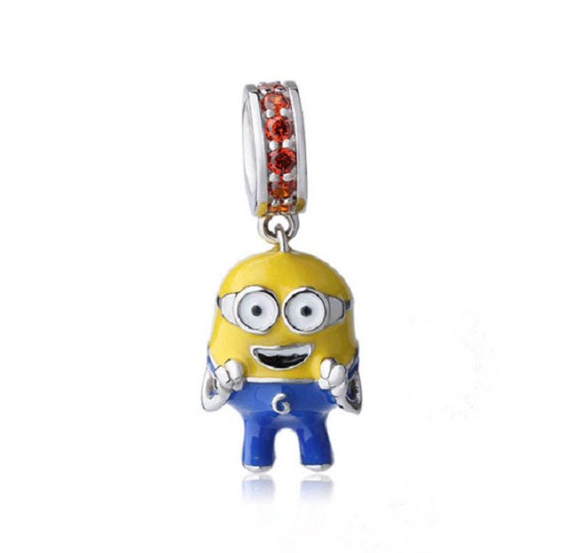 Silver Cute Minions Pendant Beads With Colorful Enamel & CZ - Etsy