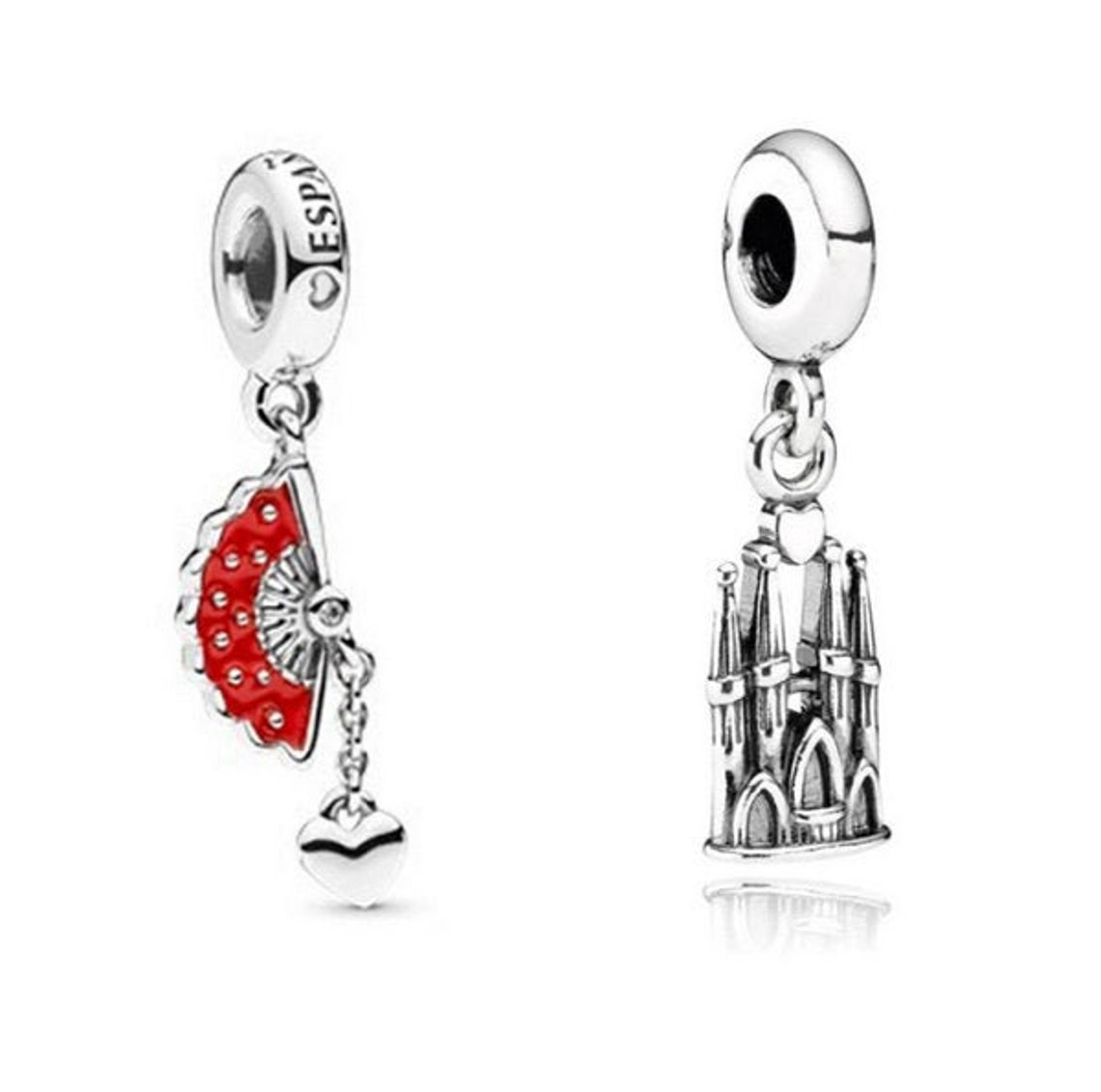 Spain Barcelona Espana Charm Handmade 925 Sterling Silver Red | Etsy