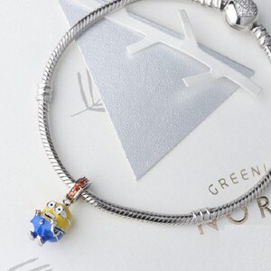 Silver Cute Minions Pendant Beads With Colorful Enamel & CZ 100% 925 ...