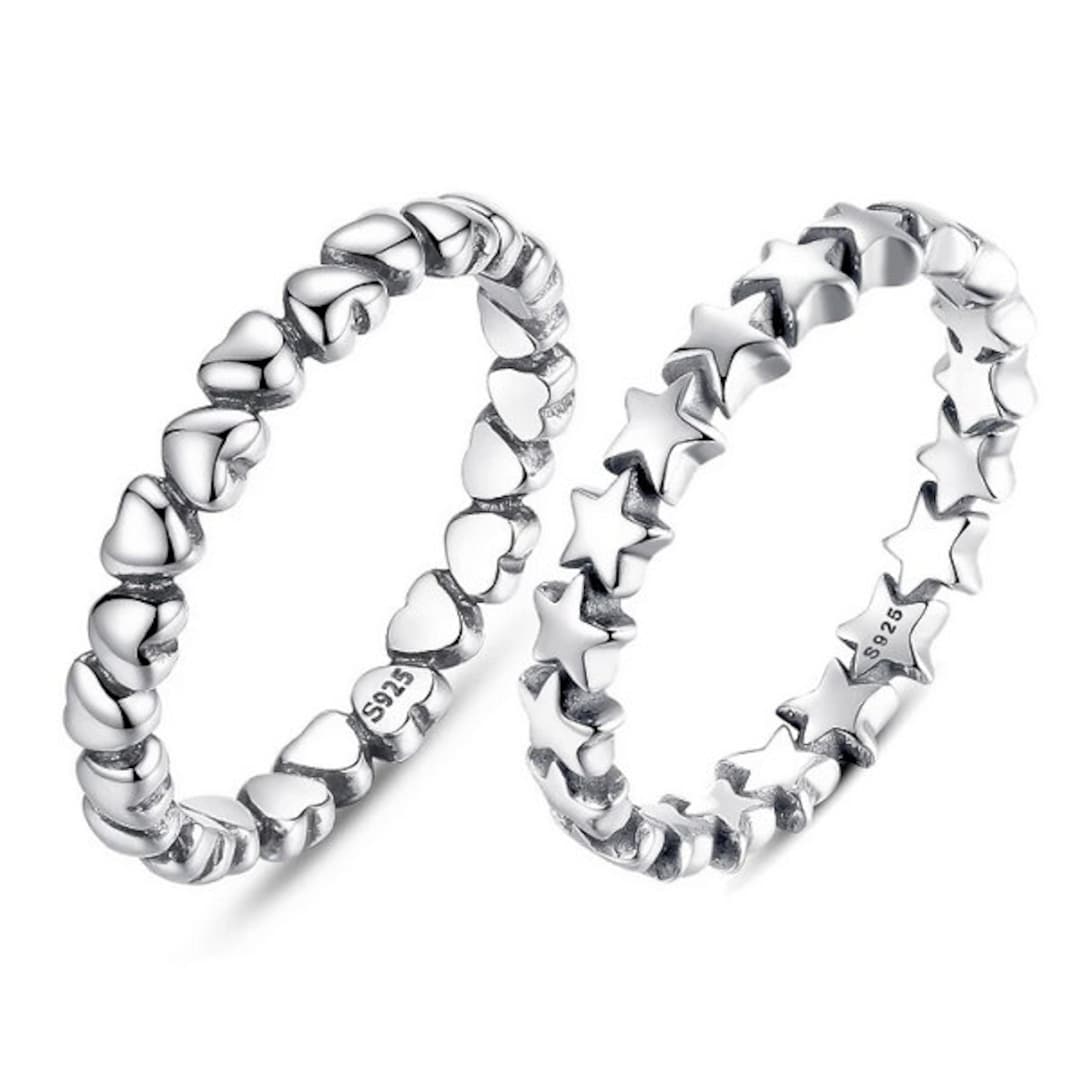 Forever Love Heart Finger Ring Original Jewelry Gift Stackable Ring for ...