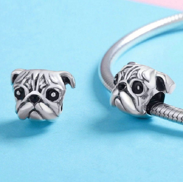 Cute Pug Dog Pet Animal Charm fit Original DIY Beads 100% 925 | Etsy