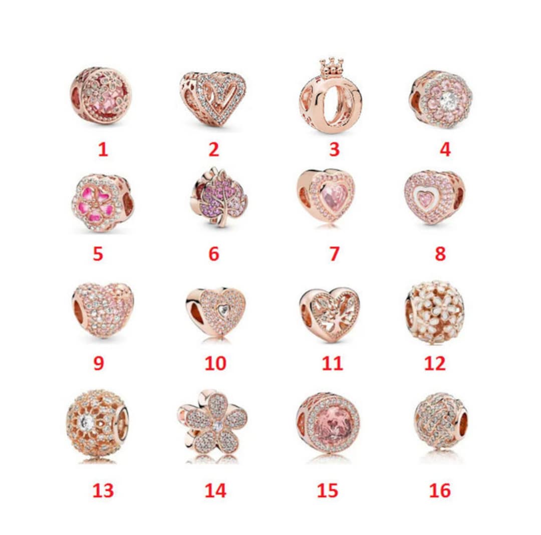 S925 Sterling Silver Rose Gold Love Heart Series Collection Bracelet ...