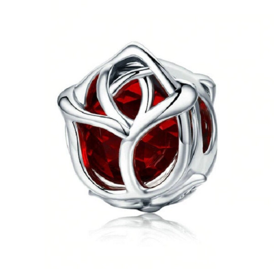 Romantic Rose Flower Red Fit Charms Bracelets Bangles Charm - Etsy