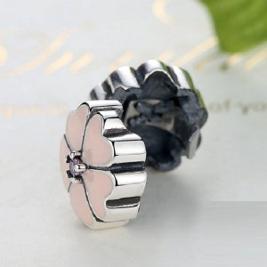 Pink Primrose Clip Beads Charm Handmade 100% 925 Sterling Silver Fit ...