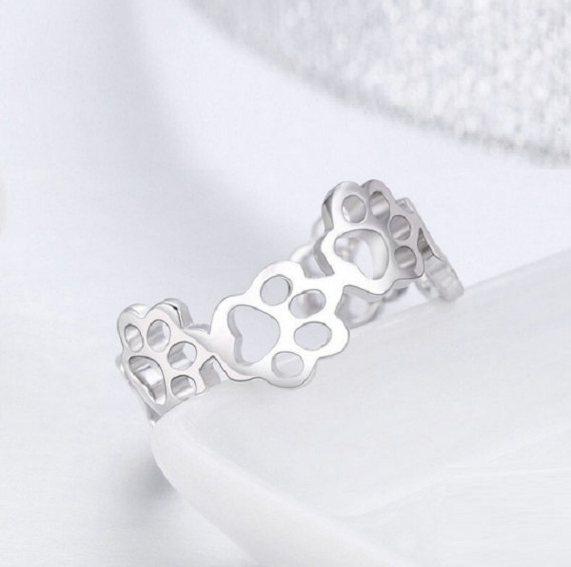 Pawprint Paw Print Pet Finger Rings Handmade 100% 925 Sterling - Etsy