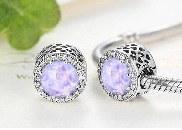 Radiant Hearts Charm With Opalescent Pink Beads Charm 100% 925 - Etsy