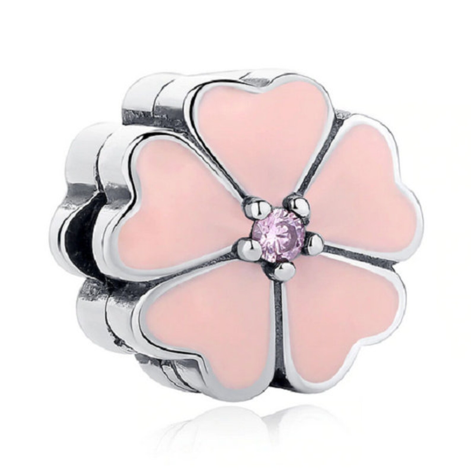 Pink Primrose Clip Beads Charm Handmade 100% 925 Sterling - Etsy