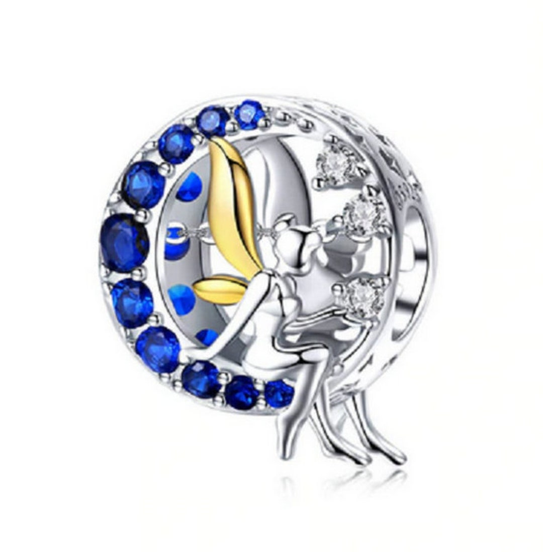 Fairy on the Moon Charm Authentic 925 Sterling Silver Fits - Etsy