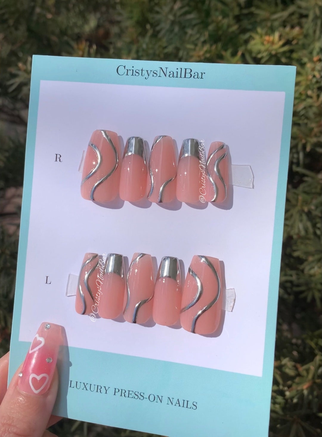 Chrome Press on Nails Chrome Nails Press on Nails Nails Chrome Tip ...