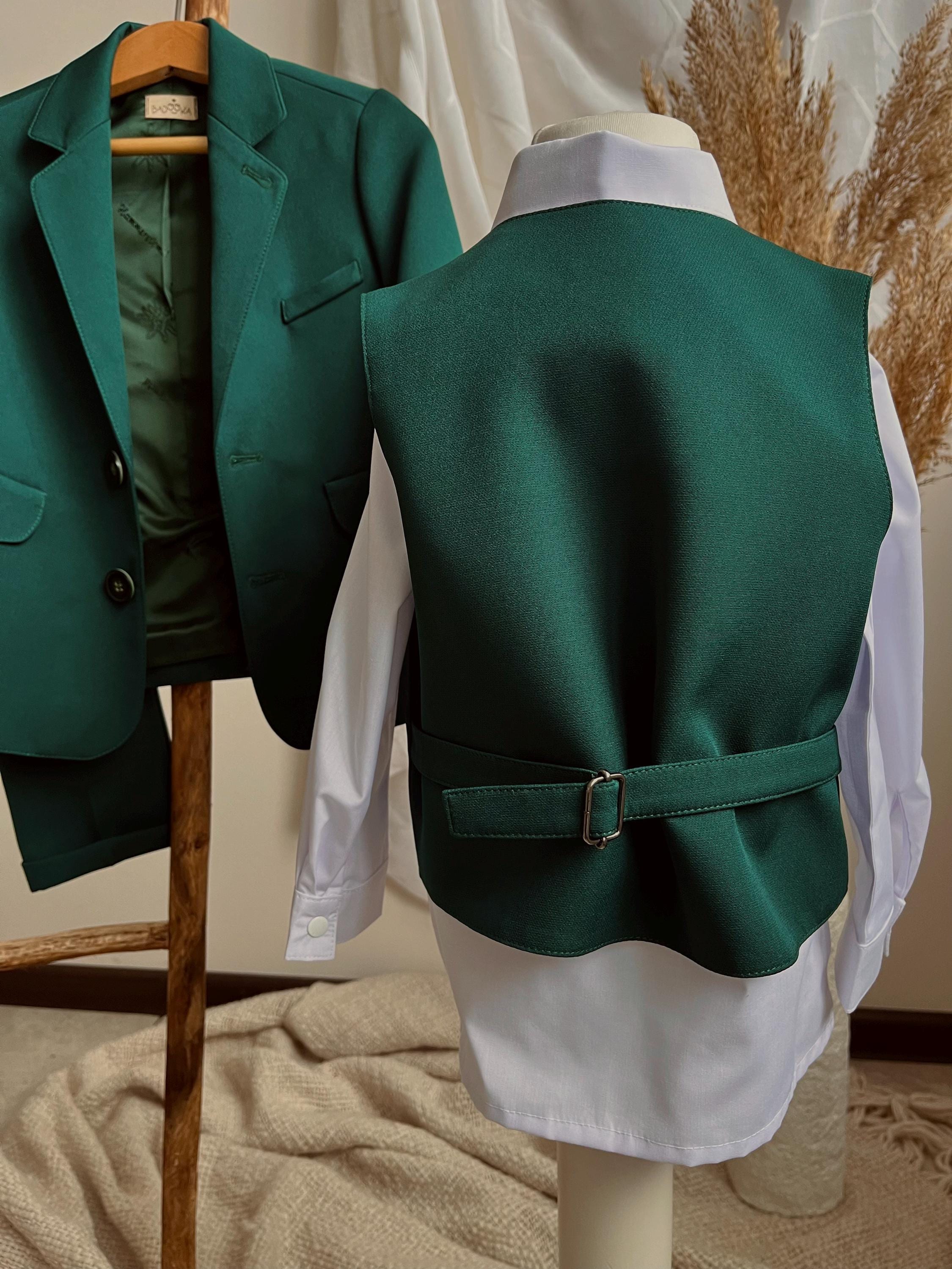 Green Classic Suit FULL SET 0-9 Y.O. for Boys Green Boys Suit Set With ...