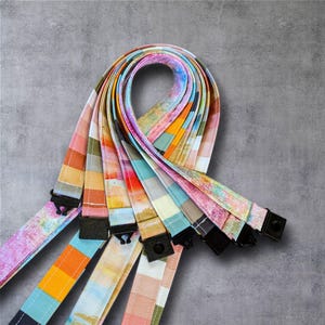 Colorful Lanyard, Breakaway Lanyard, Rainbow Lanyard, Fabric Lanyard ...