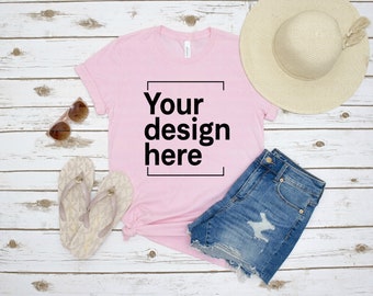 Spring T-shirt Mockup Bella Canvas Mockup Bella Canvas 3001 Heather ...