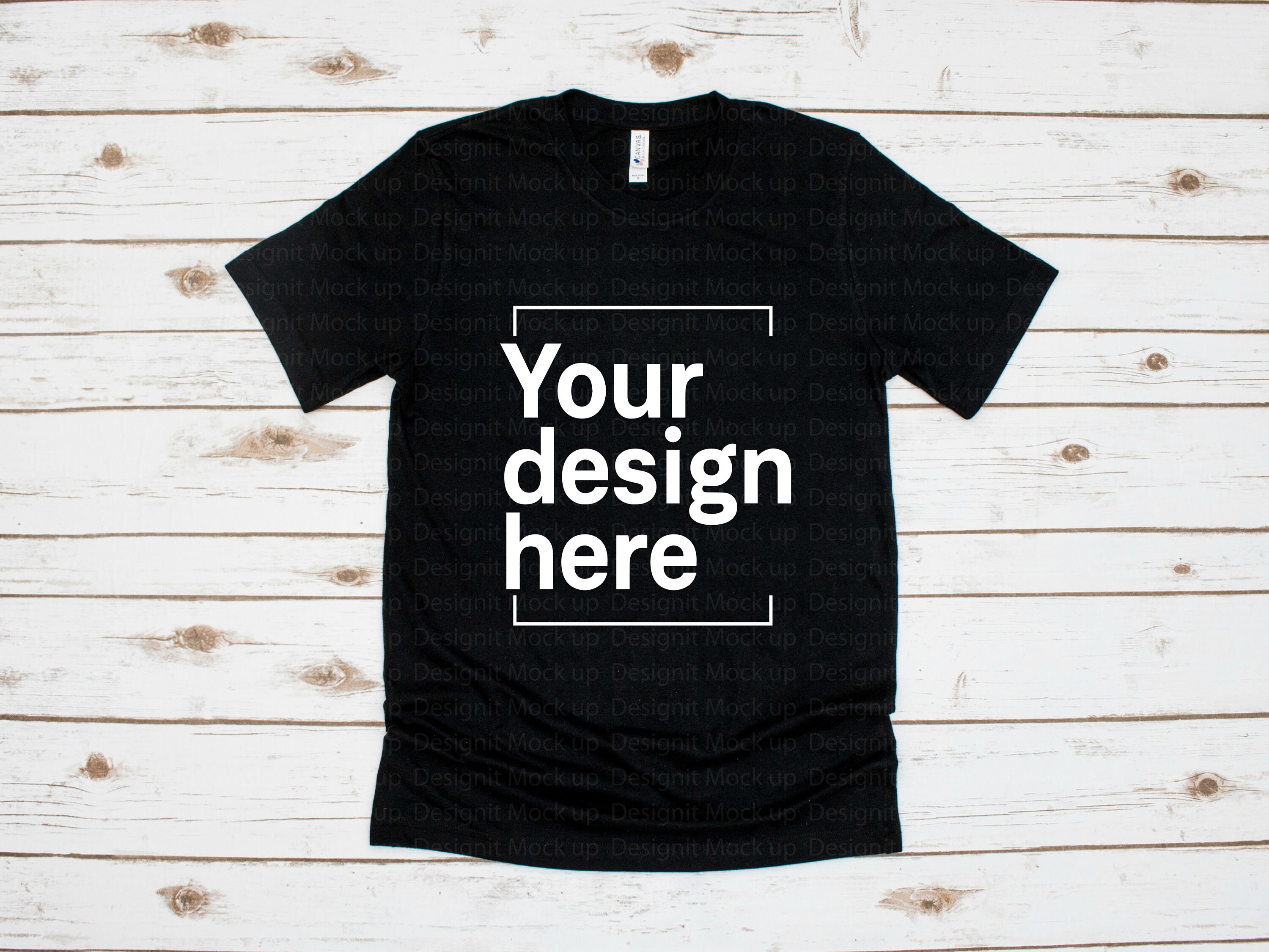 Bella Canvas 3001 Flatlay Shirt T-shirt Mock Up Black | Etsy