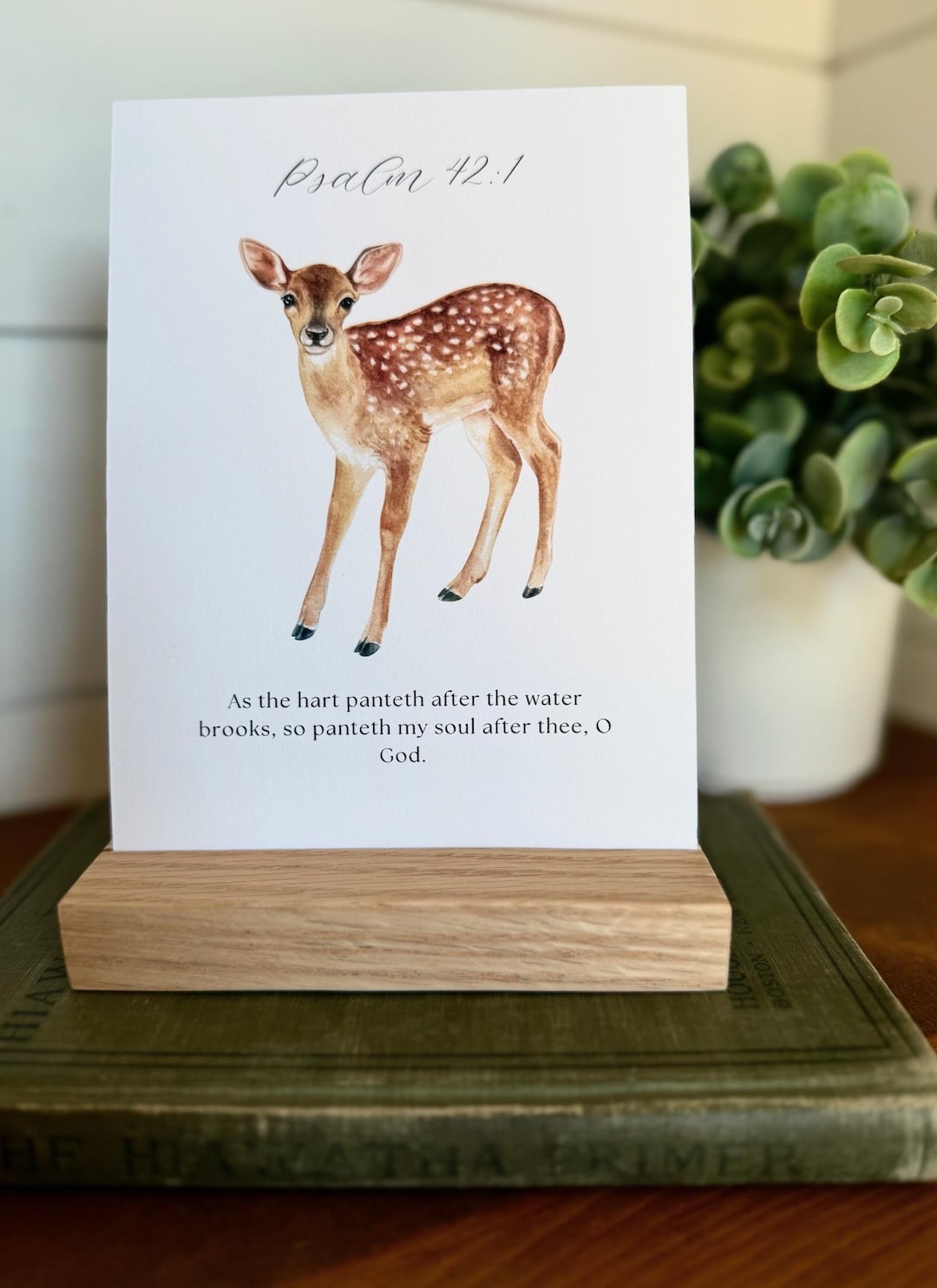 Watercolor Animal Scripture Cards With Wooden Stand - KJV Bible Verses ...