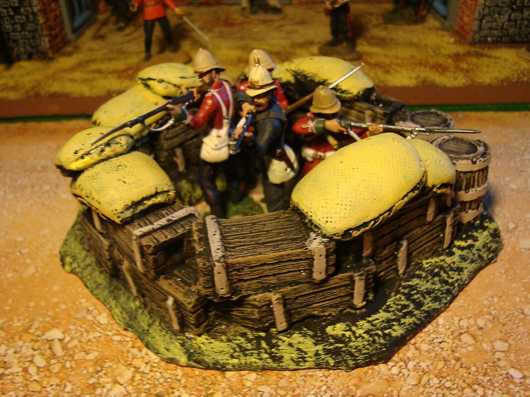 T5 Rourkes Drift Redoubt Resin. for Zulu War Painted. Sandbags and ...
