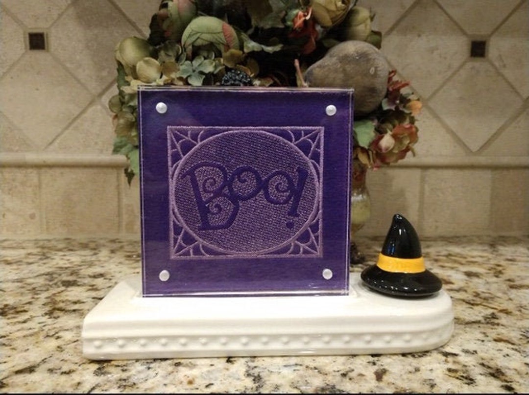 Boo Embroidered Panel for Nora Fleming Butter Dish And/or Magnetic ...