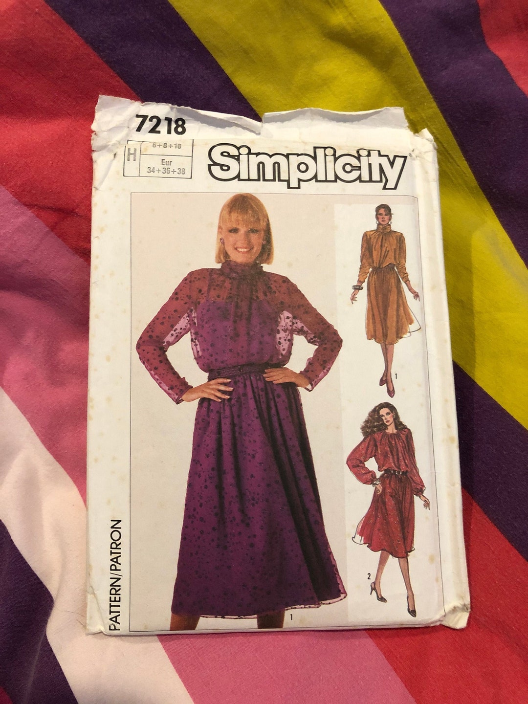 1980's Simplicity Misses' Lined Dress Pattern Pattern Vintage Size 6,8 ...