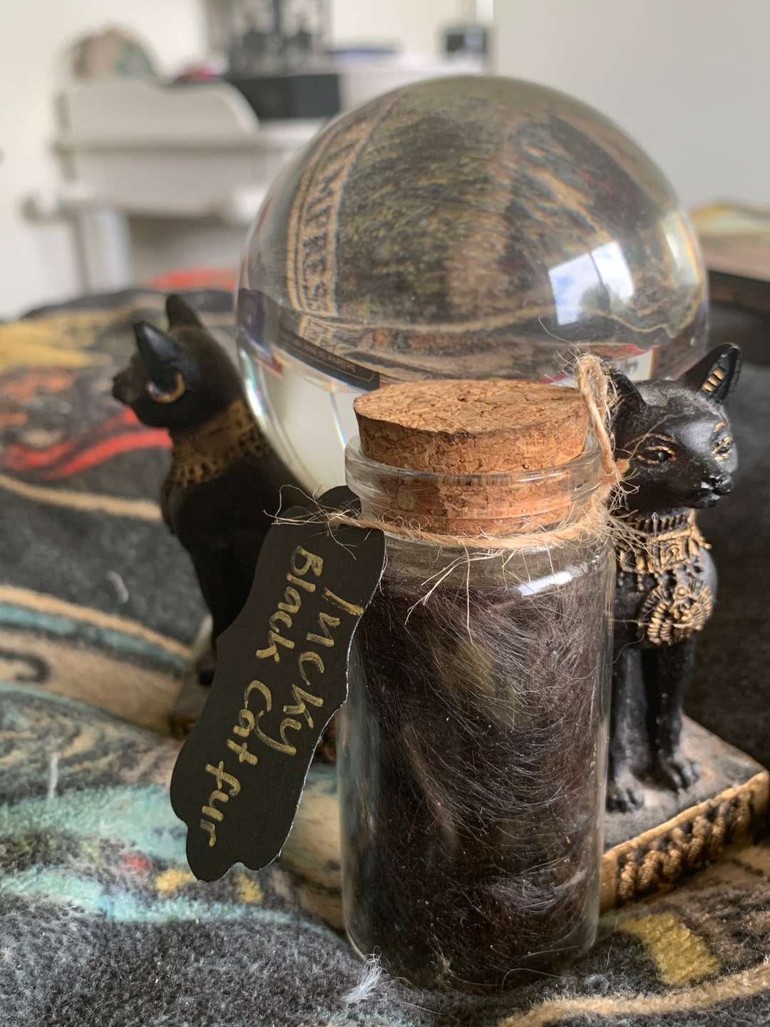 Lucky Black Cat Fur/spell Work/magick/alter/shrine/hoodoo/money Spell ...