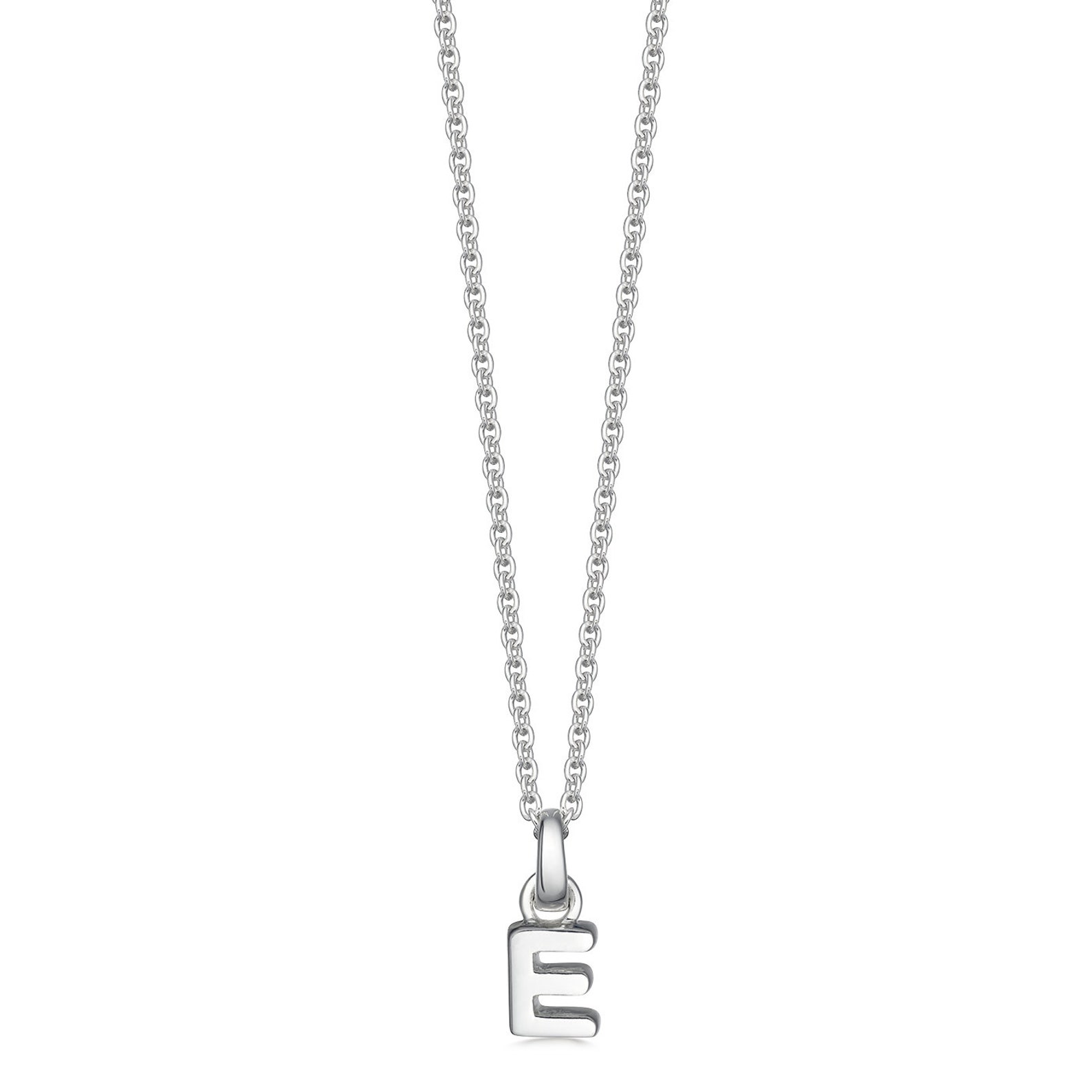 Letter E Alphabet Initial Silver Necklace - Etsy