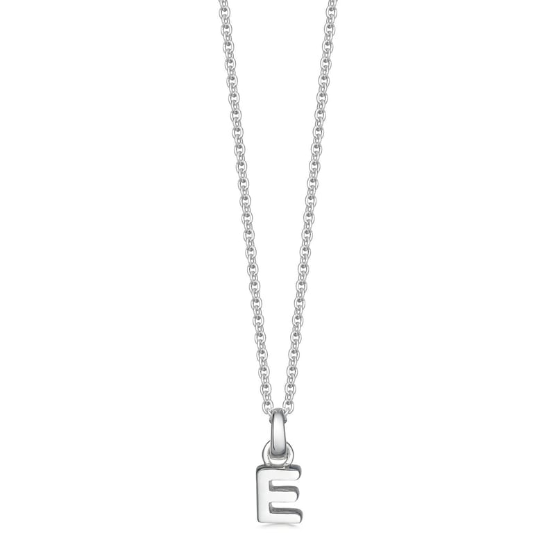 Letter E Alphabet Initial Silver Necklace - Etsy