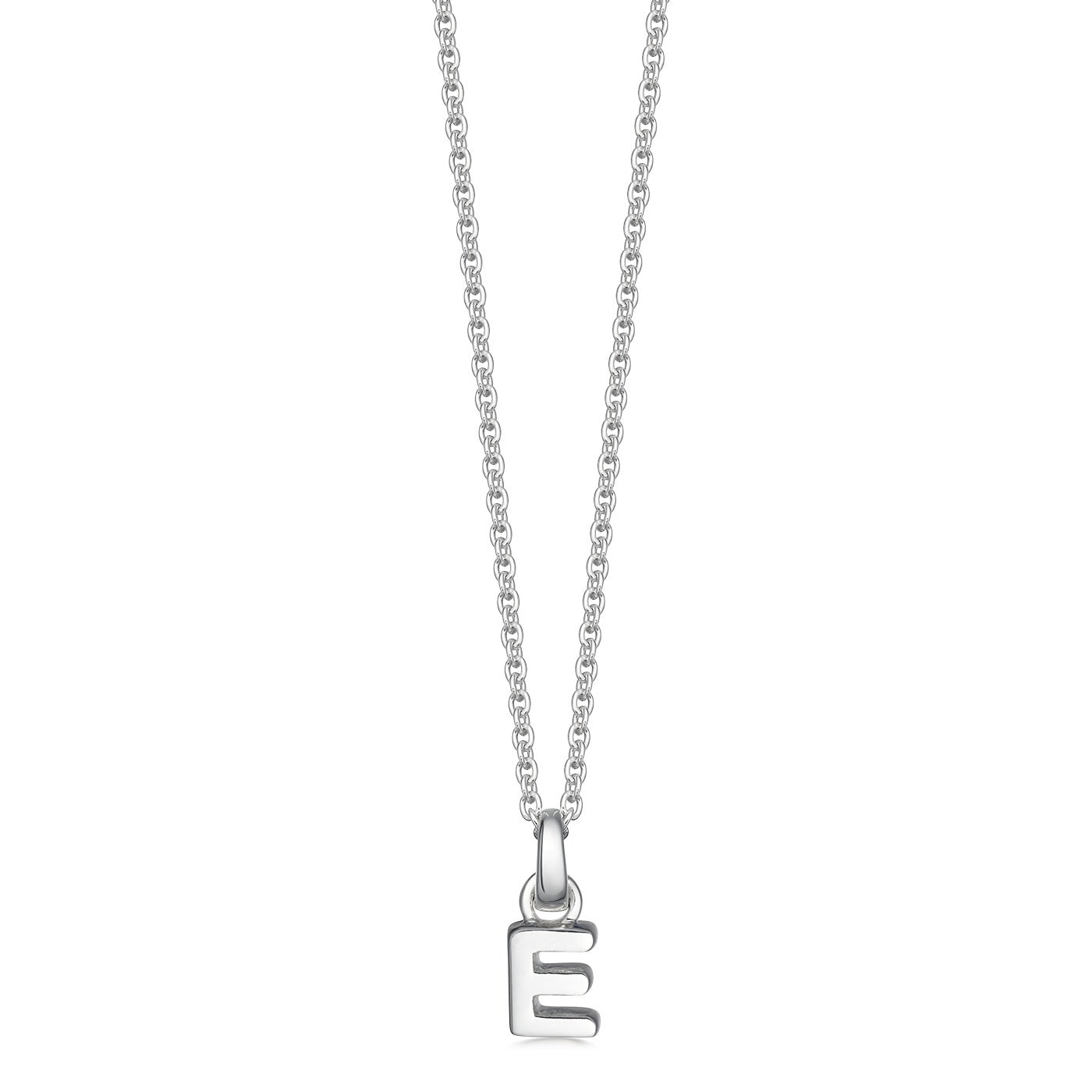 Letter E Alphabet Initial Silver Necklace - Etsy
