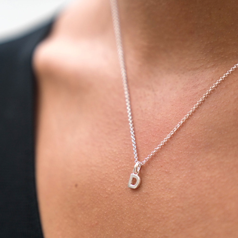 Letter D Alphabet Initial Silver Necklace - Etsy UK