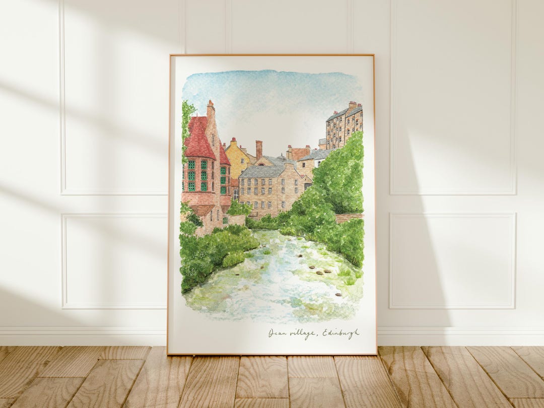 Edinburgh Art Print, Dean Village, Water of Leith, Scotland, Travel ...
