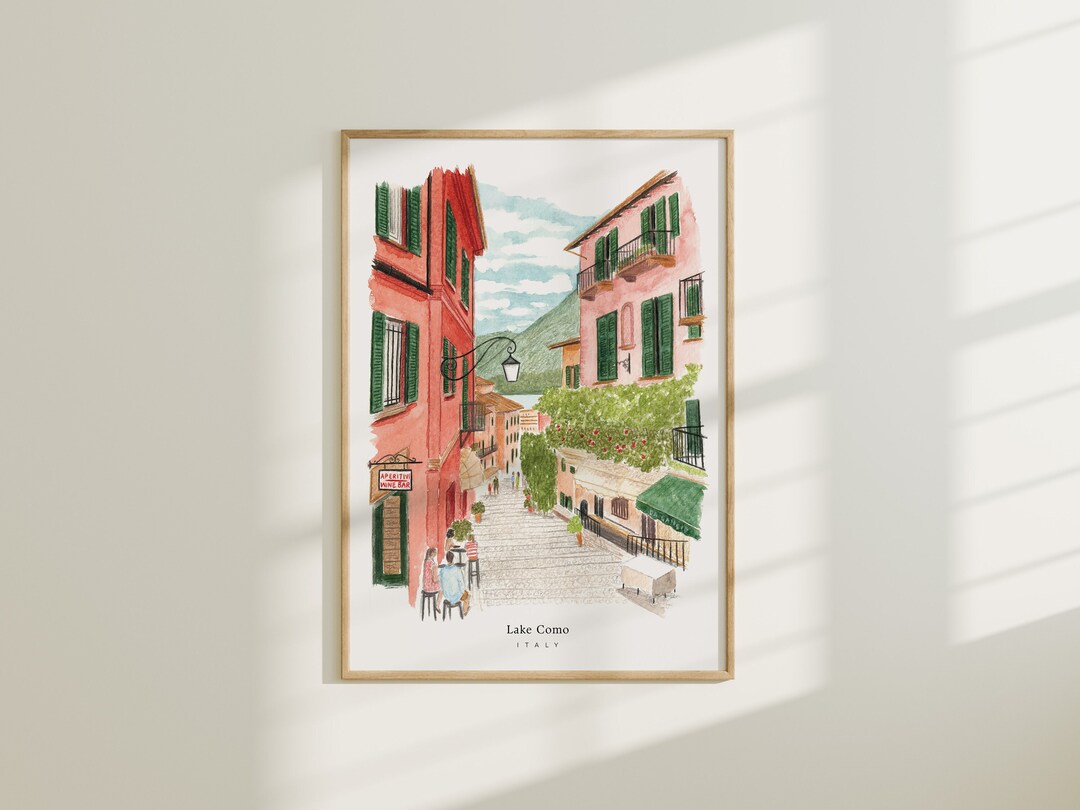 Lake Como, Bellagio, Italy Travel Art Print, Watercolour Painting - Etsy