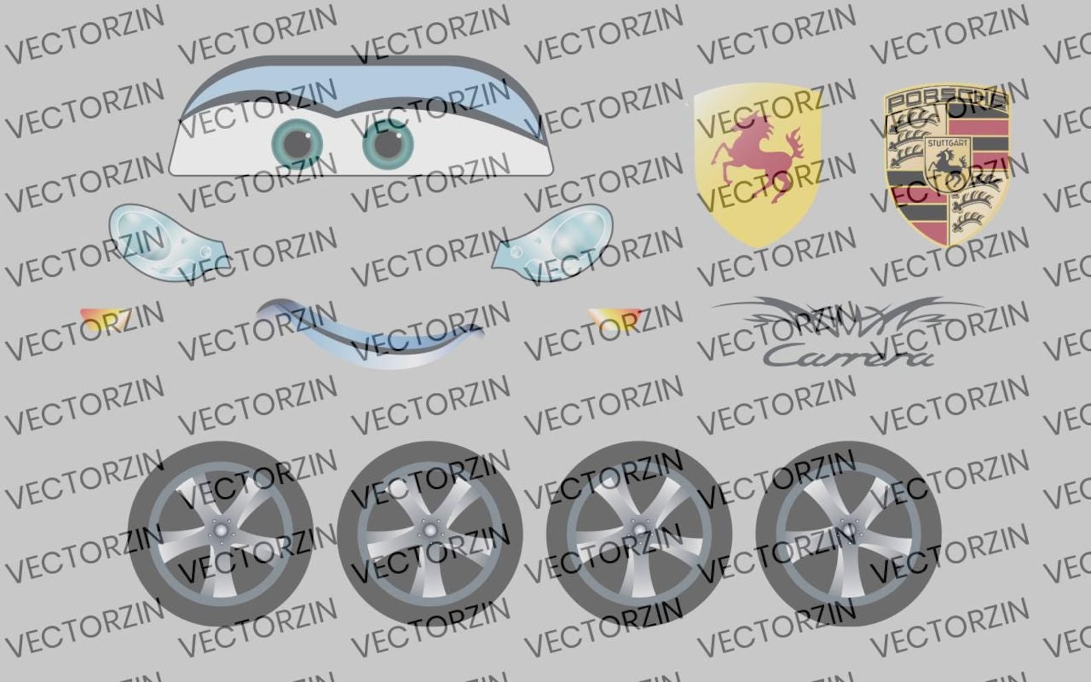 Cars Sally Vector Digital Decals Clipart Eps Jpg Png Pdf - Etsy