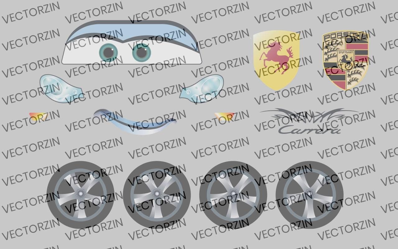 Cars Sally Vector Digital Decals Clipart Eps Jpg Png Pdf - Etsy