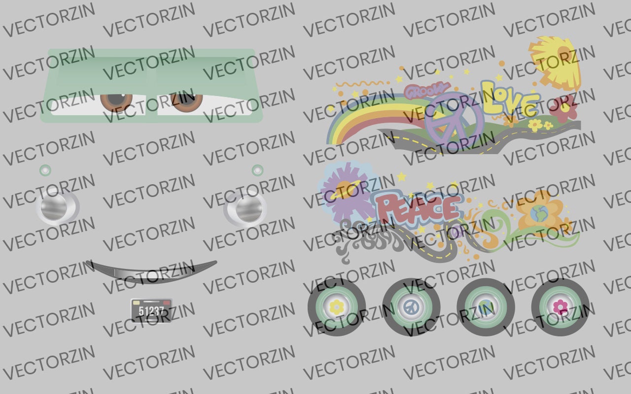 Cars Fillmore Vector Digital Decals Clipart Eps Jpg Png Pdf - Etsy