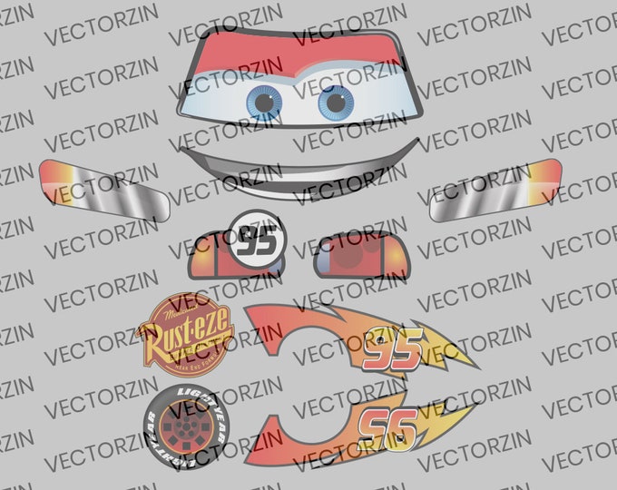 Disney Pixar Cars Sticker Lightning Mcqueen Ka-chow Clear Sticker Cars ...