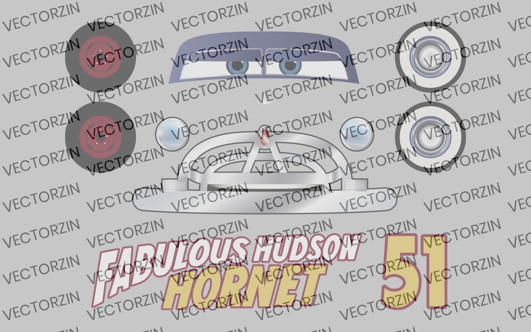Coches Hudson Hornet Vector Digital Decals Clip - Etsy