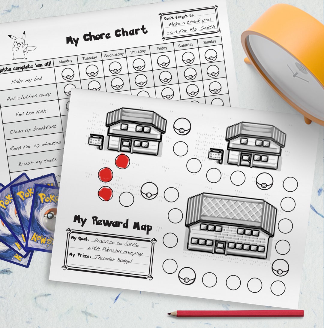 Pokemon Chore Chart & Reward Chart - Etsy